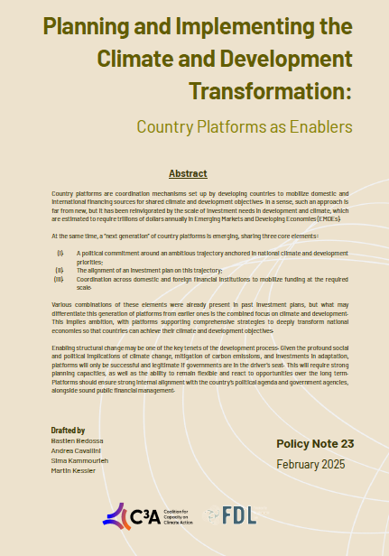Planning and Implementing the Climate and Development Transformation ...